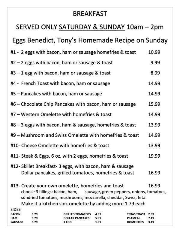 Breakfast (Sat & Sun) – The Iron Skillet